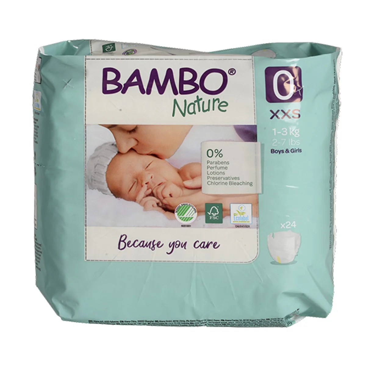 Pelene BAMBO Nature 0 za bebe telesne mase 1-3 kg 24 kom