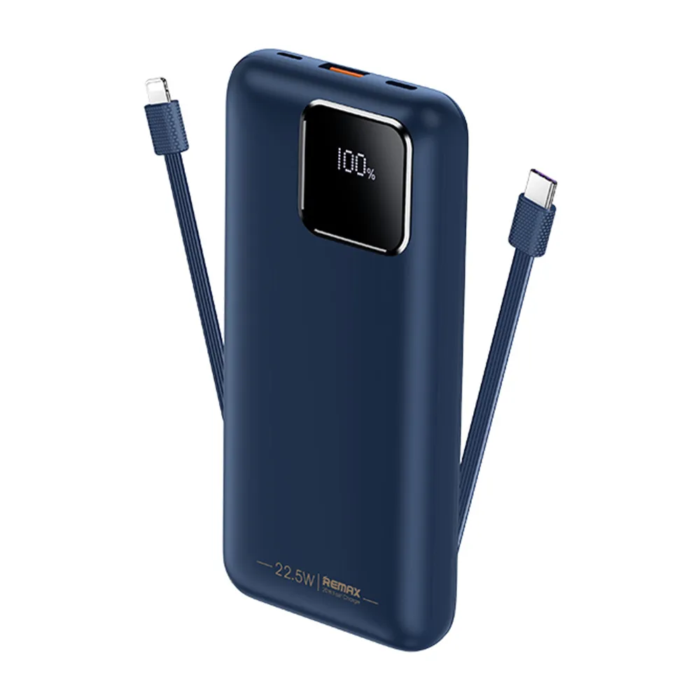 REMAX Suji Series PD 20W+QC 22.5W Fast Charging Cabled Power Bank 20000mAh RPP-513 plavi