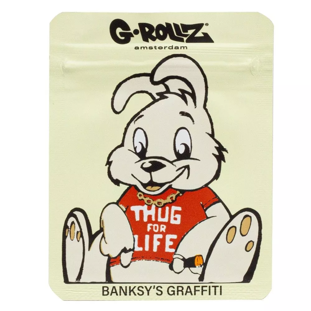 ZIP G-ROLLZ |Banksy’s ‘Thug for Life’ Smellproof Bags – 10kom – 65x85mm