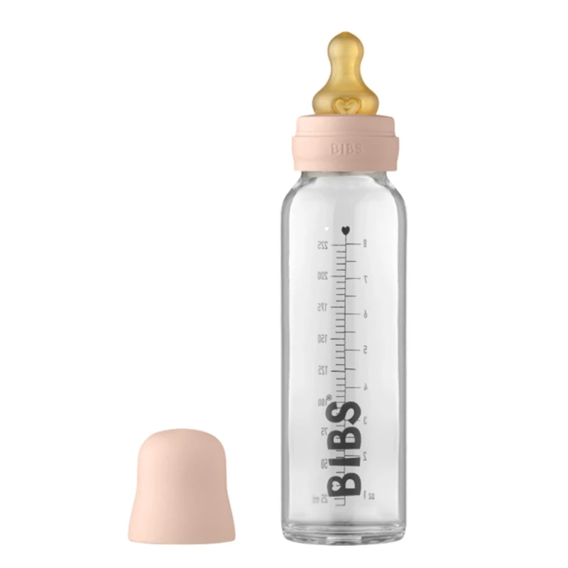 Bibs Complete Set staklena flašica za bebe 225ml, Blush