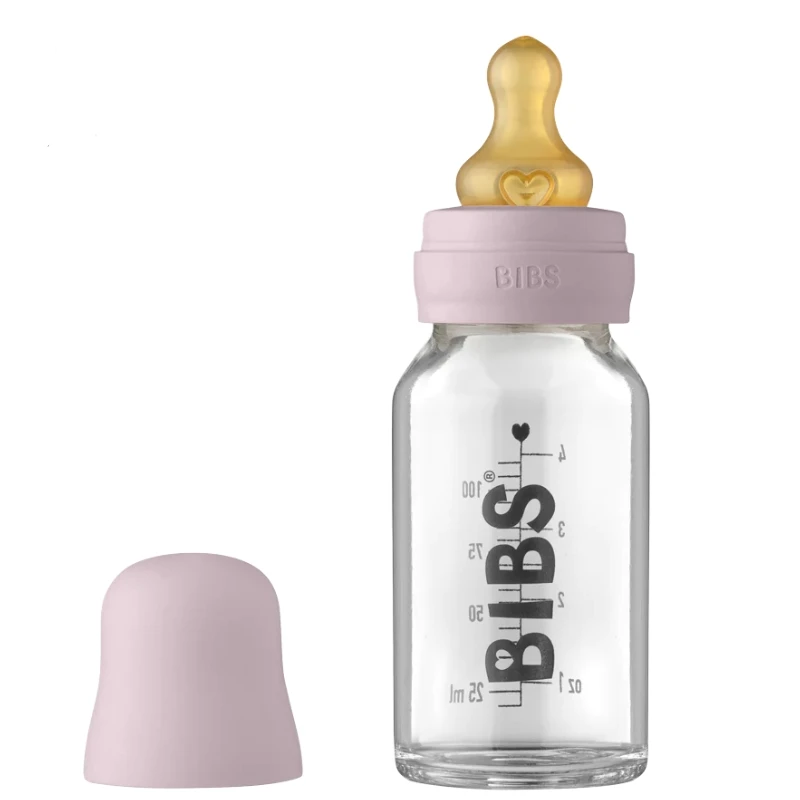Bibs Complete Set staklena flašica za bebe 110ml, Dusky Lilac