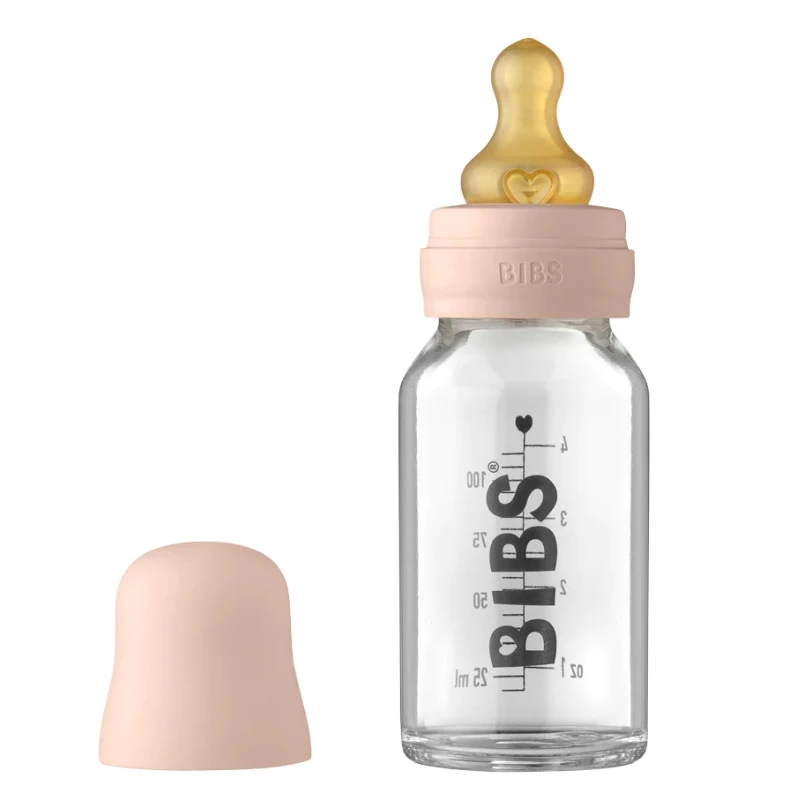 Bibs Complete Set staklena flašica za bebe 110ml, Blush