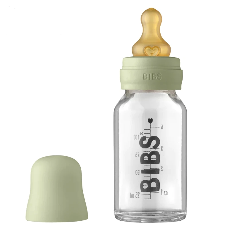 Bibs Complete Set staklena flašica za bebe 110ml, Sage