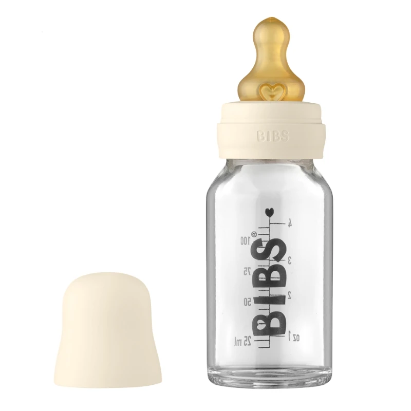 Bibs Complete Set staklena flašica za bebe 110ml, Ivory