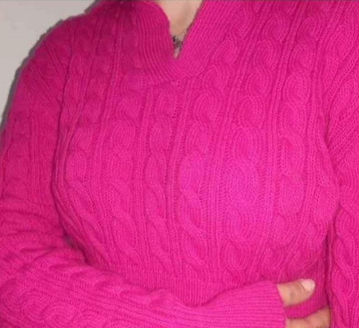 Pink crop džemper