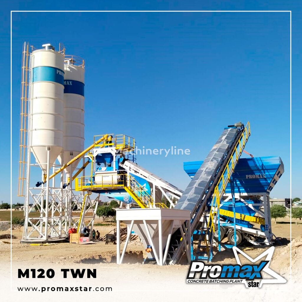 Nova Promax Mobile Concrete Batching Plant M120-TWN (120m3/h) fabrika betona