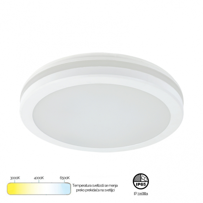 1 LED PLAFONJERA X09-300 24W 3000/4000/6500K IP65 BELA 201825