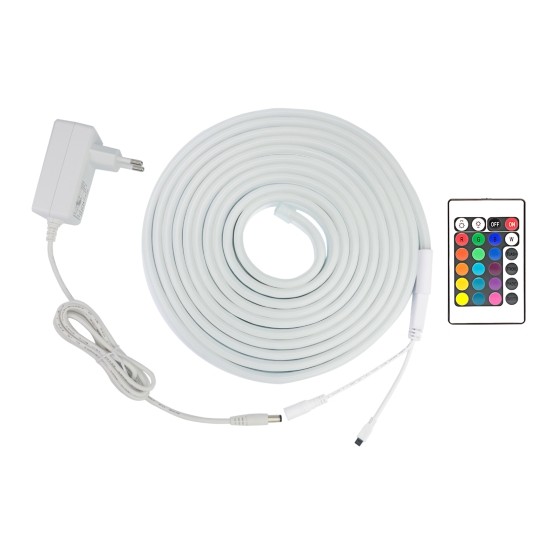 MLY-5050-60 5m 12V IP65 60 LED/1m SET RGB NEON FLEX sa adapterom i daljinskim 24 tastera