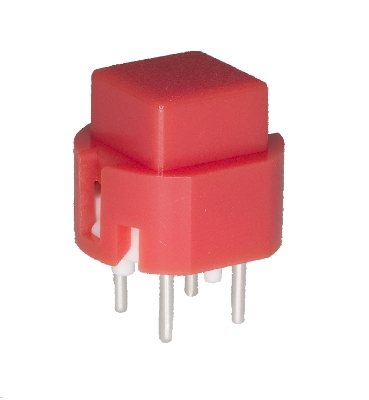 Taster, PCB montaža, crveni, 10mA/35V DC