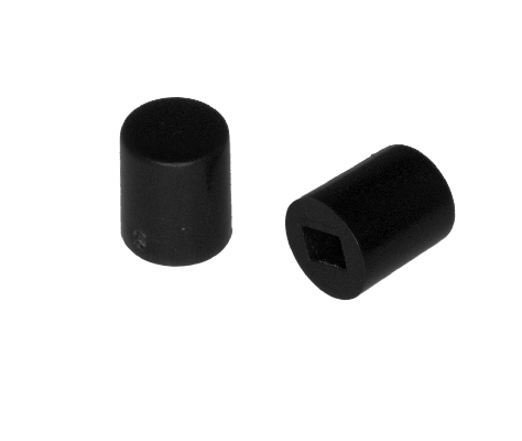 Crna cilindrična kapa 5x5.7mm, za taster za print montažu, dimenzija 7x7mm, 8x8mm