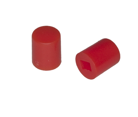 Crvena cilindrična kapa 5x5.7mm, za taster za print montažu, dimenzija 7x7mm, 8x8mm