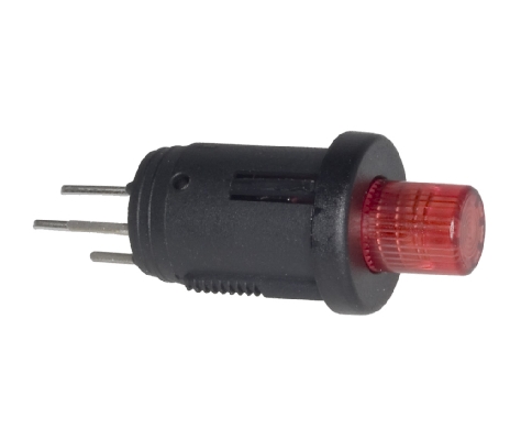 Prekidač-taster, minijaturni, LED crvena, Schurter, ON-OFF, SPST, 50V, 100mA, Fi=8.7mm