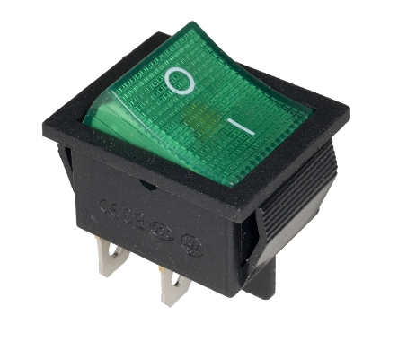 KCD4 25*31mm 16A/250V 4Pin/6Pin Boat Switch with Light Green 4pin, , , , , mm