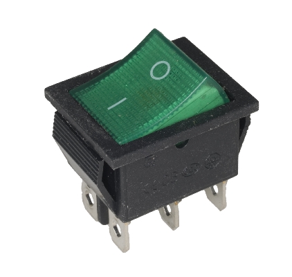 KCD4 25*31mm 16A/250V 4Pin/6Pin Boat Switch with Light Green 6pin, , , , , mm