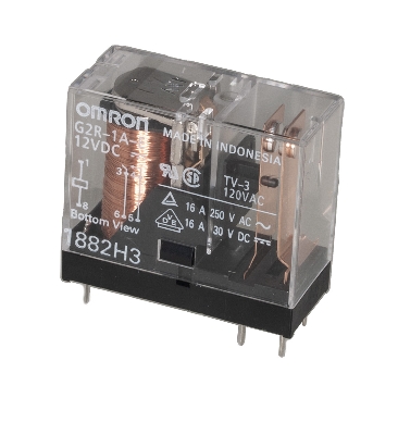 Relej, 1 X ON, SPST-NO, 16A, 24V, 1100Ω, Omron