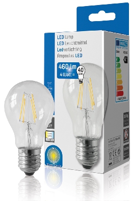 LED sijalica, E27, 4W, 230VAC, 460 lumena, A60, toplo bela