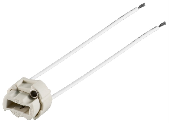 G9 Lamp Socket with Twin Cable beige-white 0.15 m in bulk - max. 100 W/250 V (AC) 0.15 m cabl