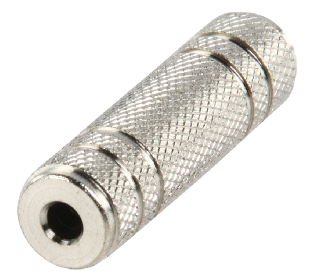 Adapter, ženski 3.5mm na ženski 3.5mm, stereo, metalni