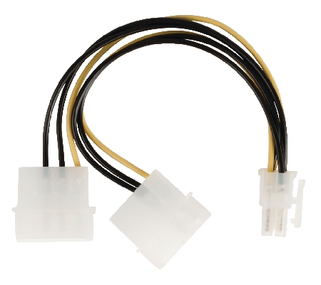 Adapter, 2 X Muški HDD na 6 pin PCI Express ženski (Molex Mini Fit F5557 2x3p), 20 cm