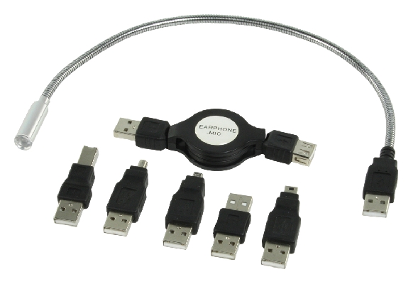 Set sa USB prelazima + USB svetiljka