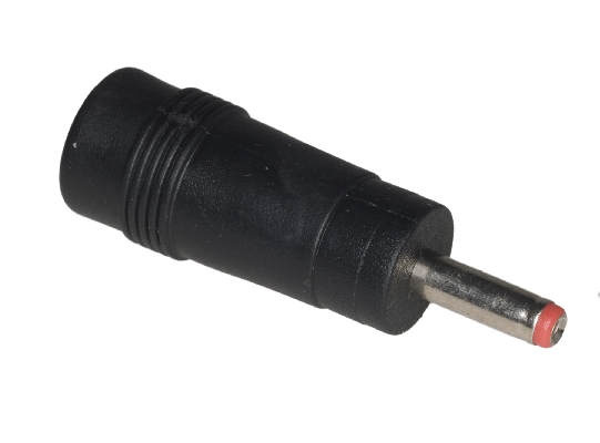 Adapter, za jednosmerno napajanje, ženski 5.5x2.1mm na muški 3.5x1.35mm, crveni prsten