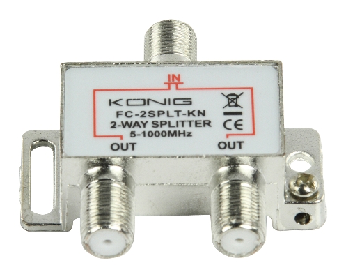 Adapter, F-spliter, dvostruki, 5-1000MHz, 75Ω, 4.2db loss, za CATV, Koenig