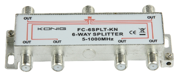 Adapter, F-spliter, šestostruki, 1000MHz, za CATV, Koenig