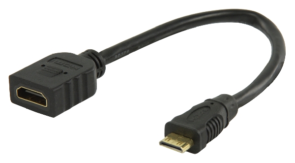 Adapter, HDMI ženski na MINI HDMI muški sa kablom, 20cm