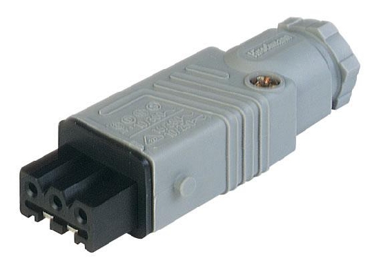 Industrijski konektor za napajanje za kabl, tri kontakta 400VAC/250VDC, 16A AC/10A DC