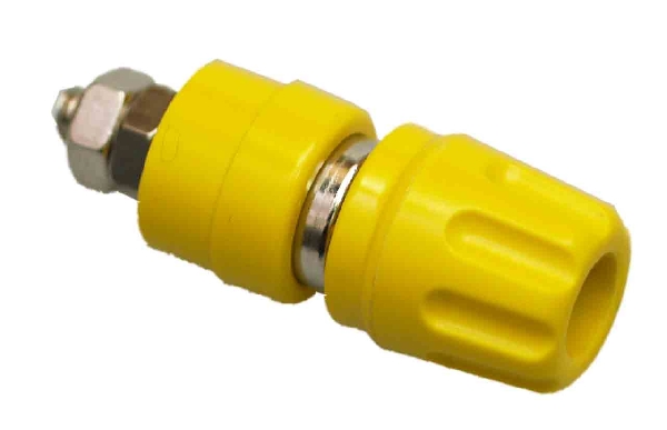 Buksna 4mm, PKI-10, Hirschman, žuta, 35A/(30VAC/60VDC)