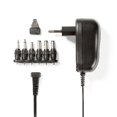 Adapter, 230VAC na 3-4.5-6-7.5-9-12V DC, 12W, univerzalni