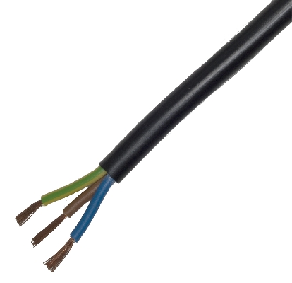 Kabl, mrežni, PVC, 3x0.75mm², crni