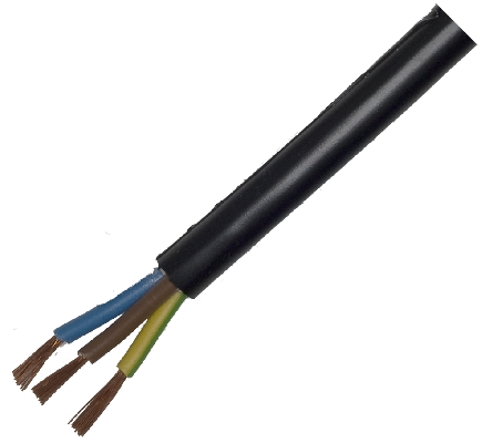 Kabl, mrežni, PVC, 3x1.00mm², crni
