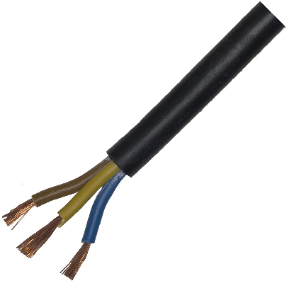 Kabl, mrežni, PVC, 3x1.50mm², crni