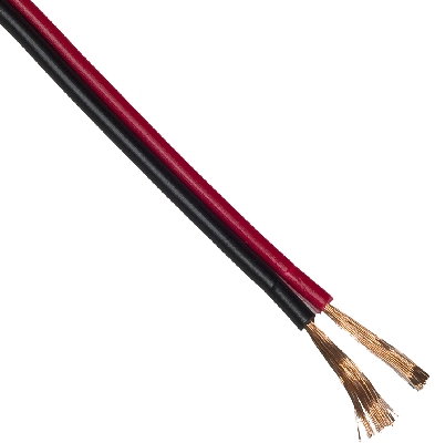 Kabl za zvučnike, crveno/crni, 2 X 0.35mm², CCA (bakrom obložen aluminijum)