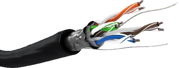 CAT 5e outdoor network cable. F/UTP. Black CCA