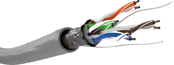 CAT 5e Network Cable U/UTP grey 100 m Cable Reel - Copper-clad aluminium wire (CCA) AWG 26/7