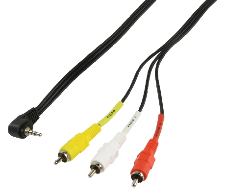 Kabl, Stereo 3.5mm pod uglom od 90° četvoropolni na 3 X RCA (za kamkordere), 1 metar