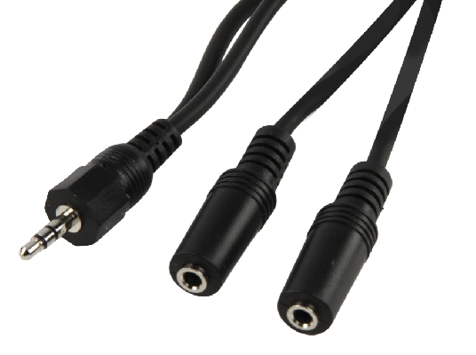 Kabl, Stereo 3.5mm muški na 2 X 3.5mm Stereo ženski, 0.2 metra