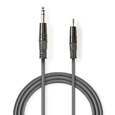 Kabl, audio, stereo metalni muški 6.3mm na stereo metalni muški 3.5mm, 1.5 metara