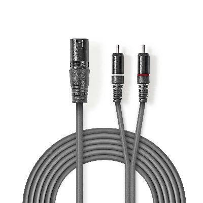 Balansirani audio kabl, 3 pin XLR muški na 2 X RCA muški, 3 metra