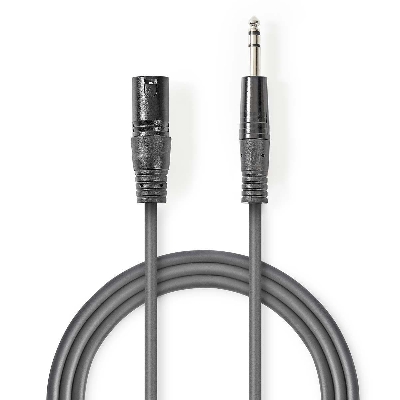 Balansirani audio kabl, 3 pin XLR muški na muški 6.35mm stereo, 1.5 metara