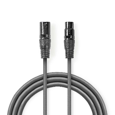 Balansirani audio kabl, 3 pin XLR muški na 3 pin XLR ženski, 1.5 metar