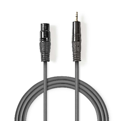 Balansirani audio kabl, 3 pin XLR ženski na muški 3.5mm stereo, 1 metar