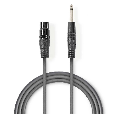 Nebalansirani audio kabl, 3 pin XLR ženski na muški 6.35mm mono, 1.5 metar