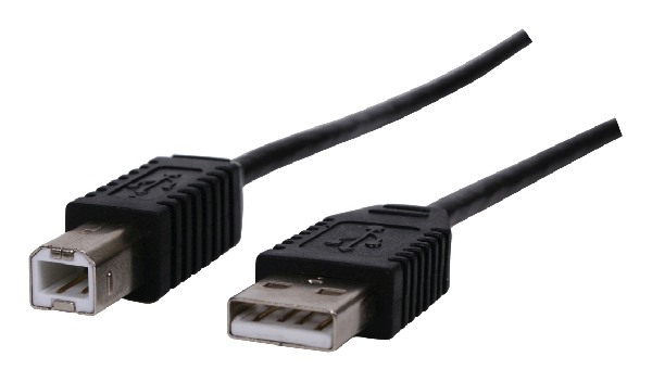 Kabl, USB, V2.0, A muški na B muški, crni, 3 metra