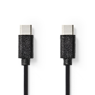 Kabl, USB-C, 2.0, muški na muški, Sync & Charge, 480Mbps, 60W max, crni, 1 metar