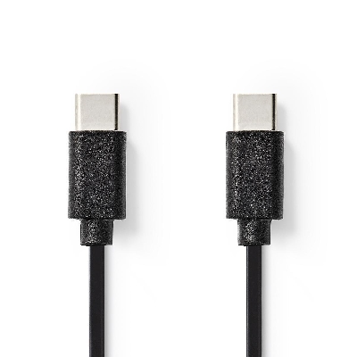 Kabl, USB-C, 2.0, muški na muški, Sync & Charge, crni, 2 metra