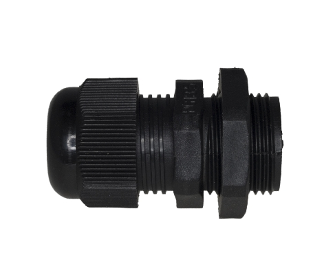 Uvodnik za kabl, PVC, montaža na kutiju, PG13.5, za kabl prečnika 10-15mm, crni