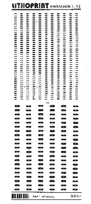 Letraset, tačke, četvrtaste za IC, lithoprint